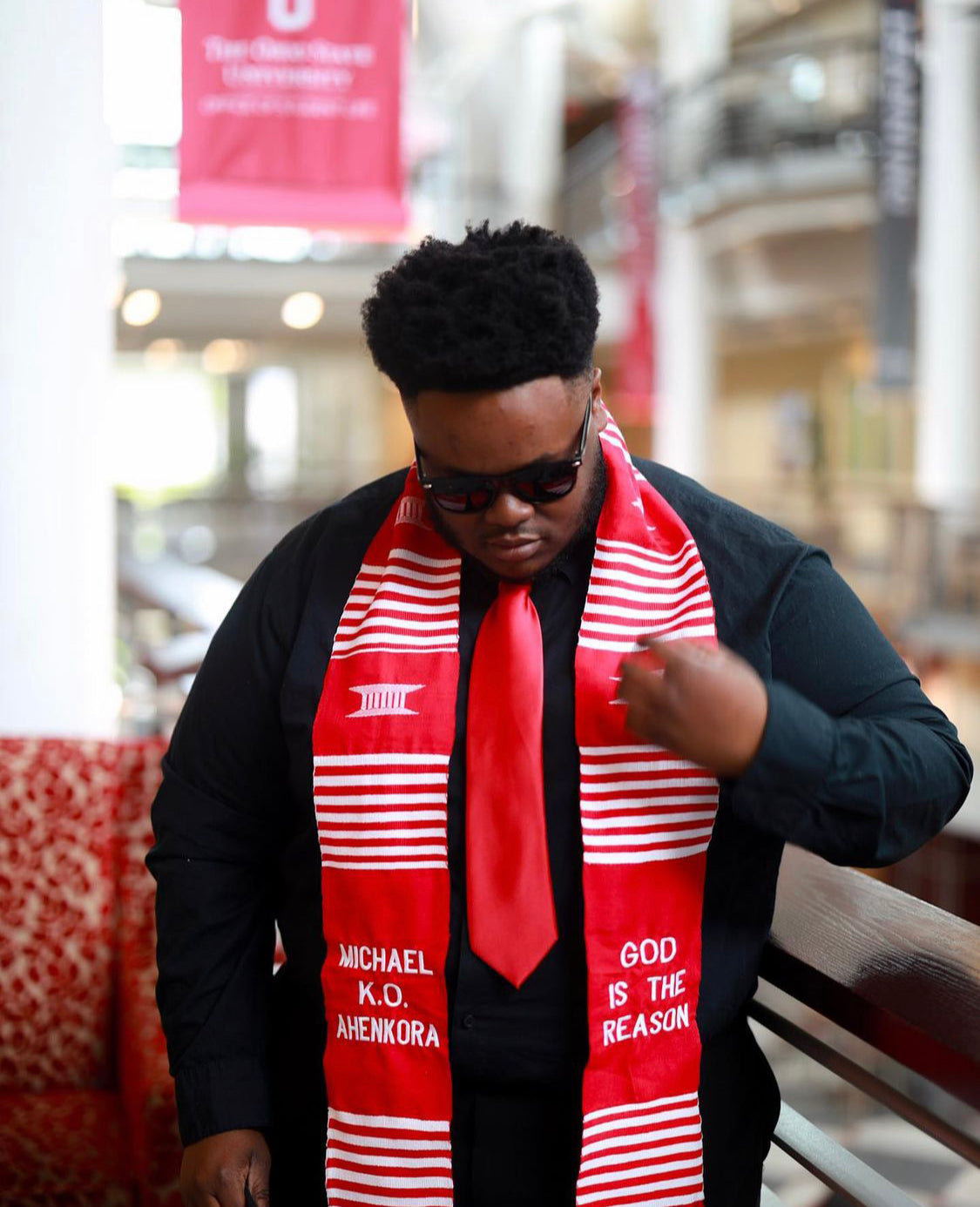 Customizable Kente Cloth Graduation Stole RED – The Kente Factory
